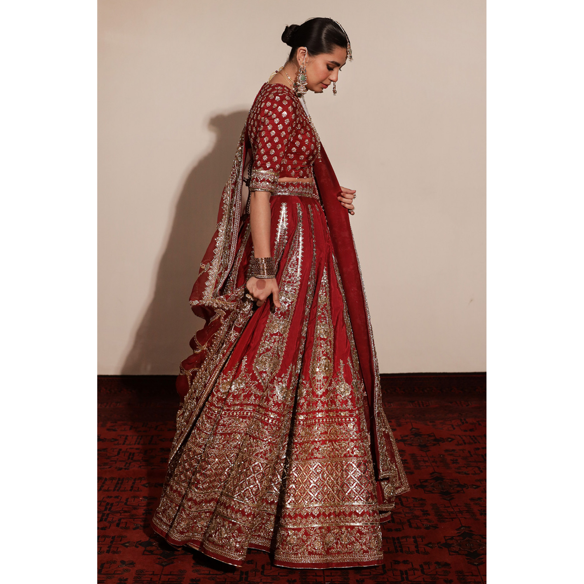 Deep Red Bridal Lehnga Choli