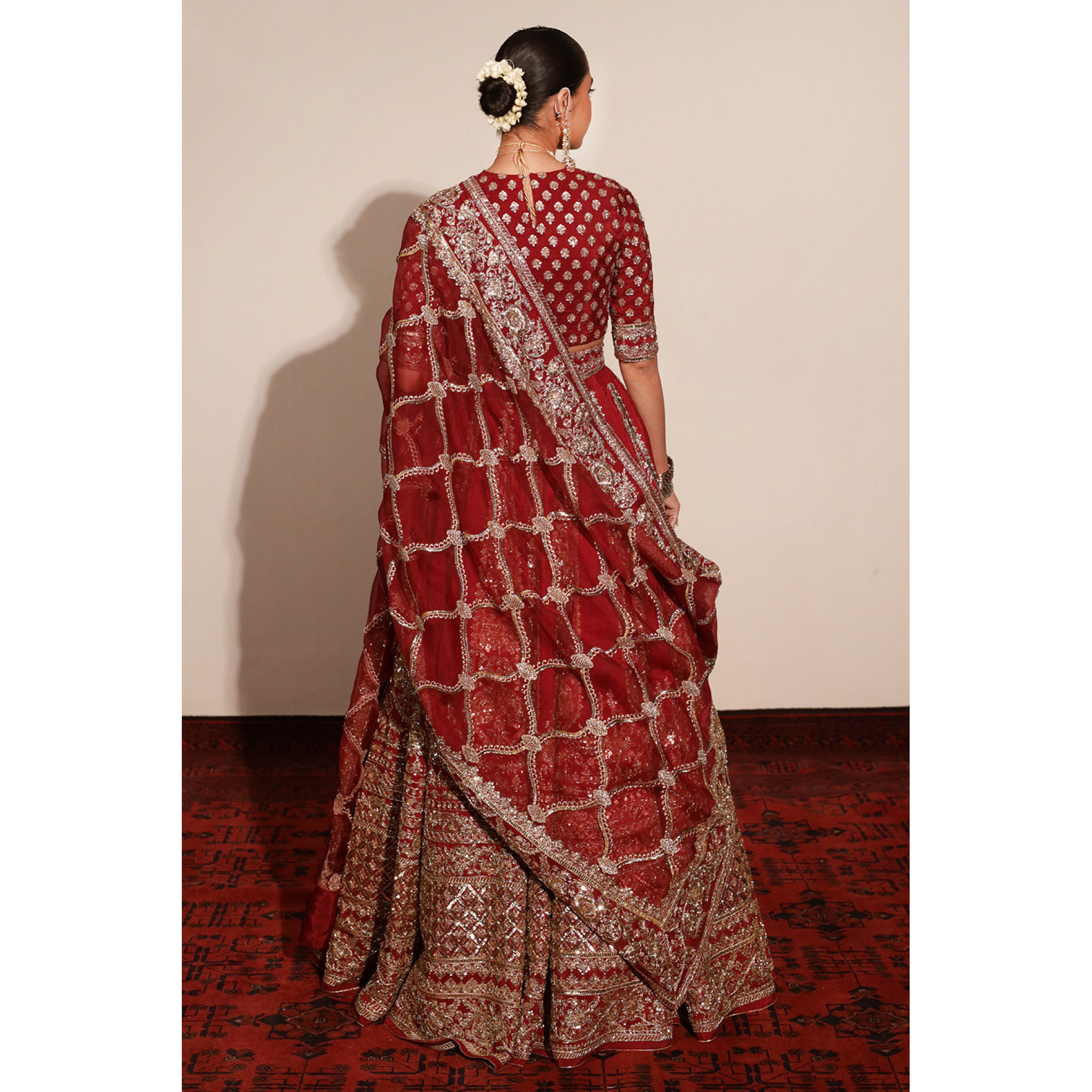 Deep Red Bridal Lehnga Choli