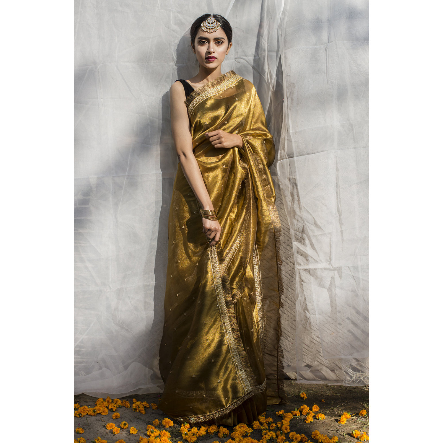 Gold Saree