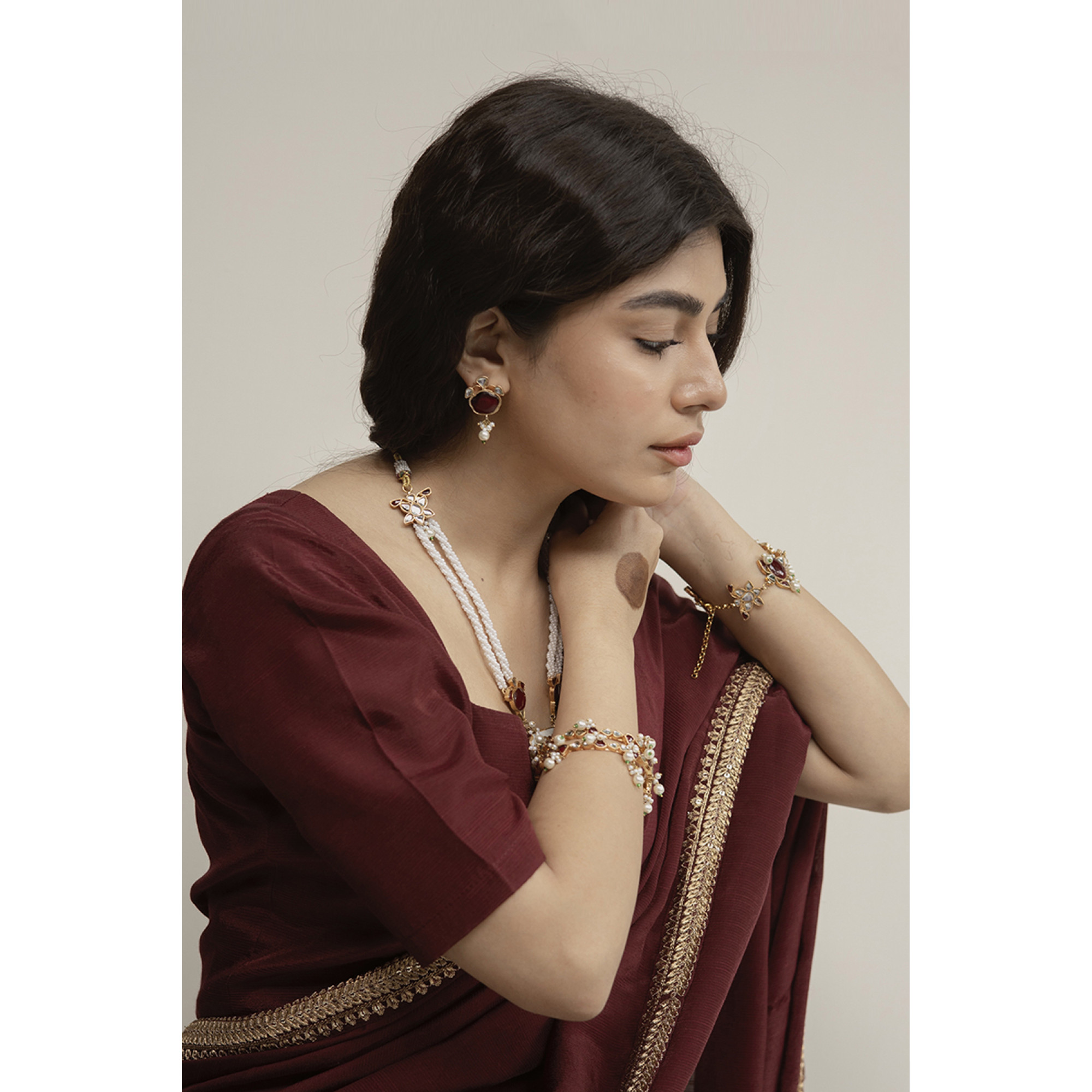 Maroon Saree