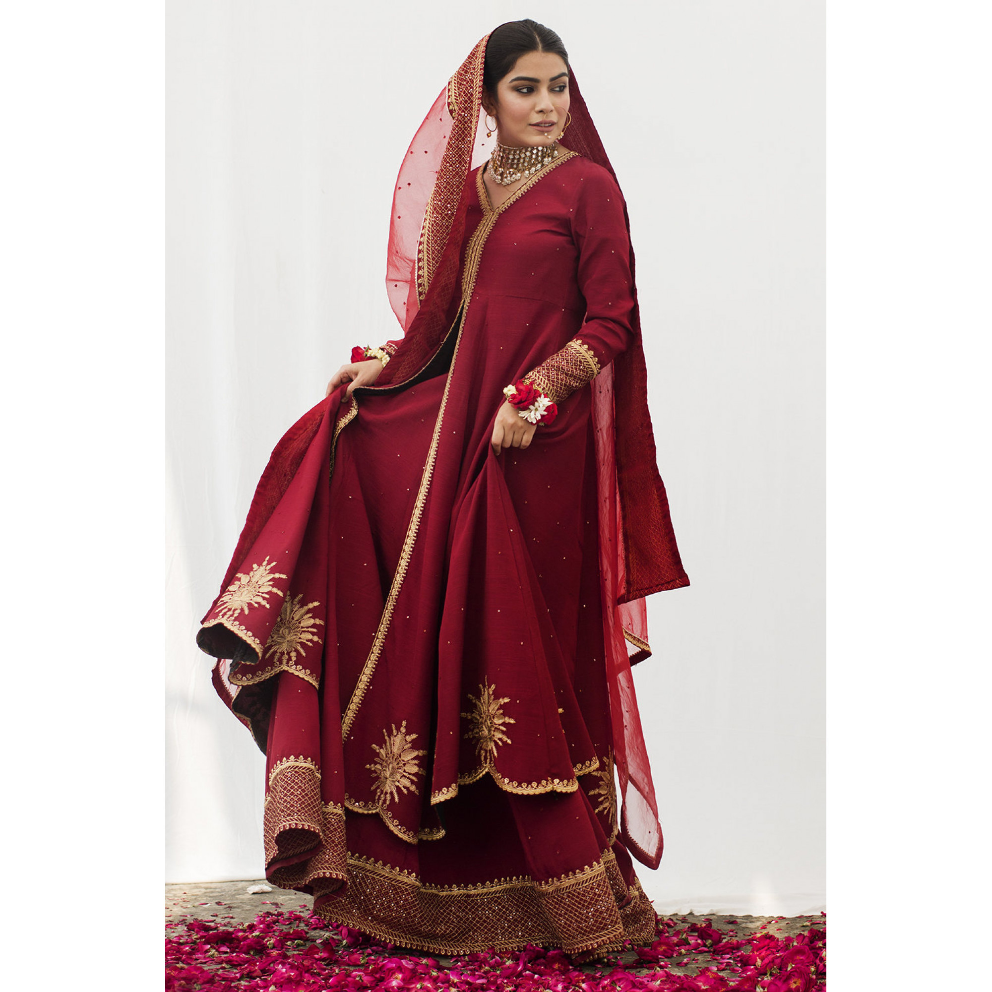 Red Open cut Anarkali Outfit